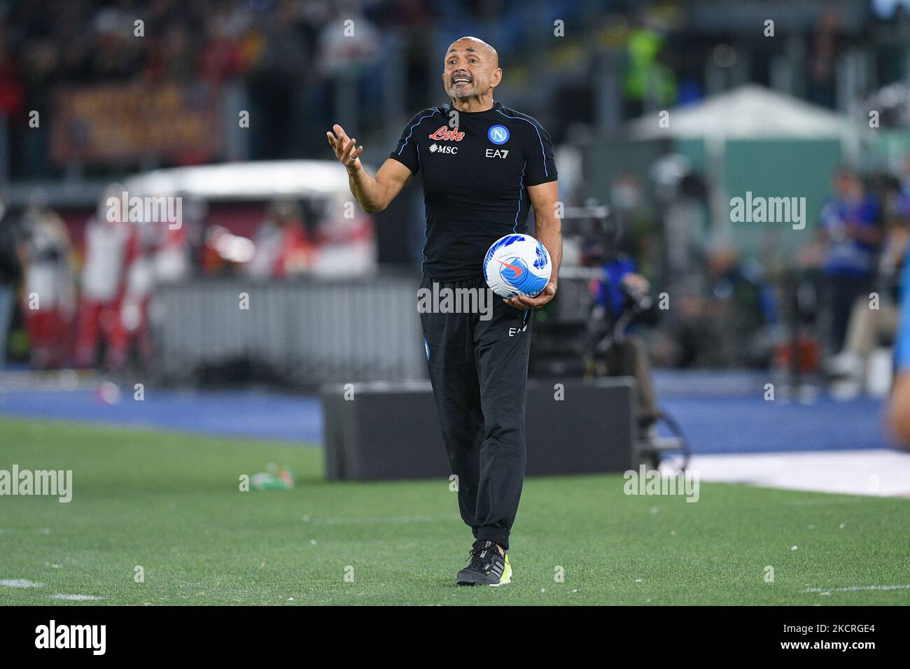 Luciano Spalletti manager of SSC Napoli gestures during the Serie A ...