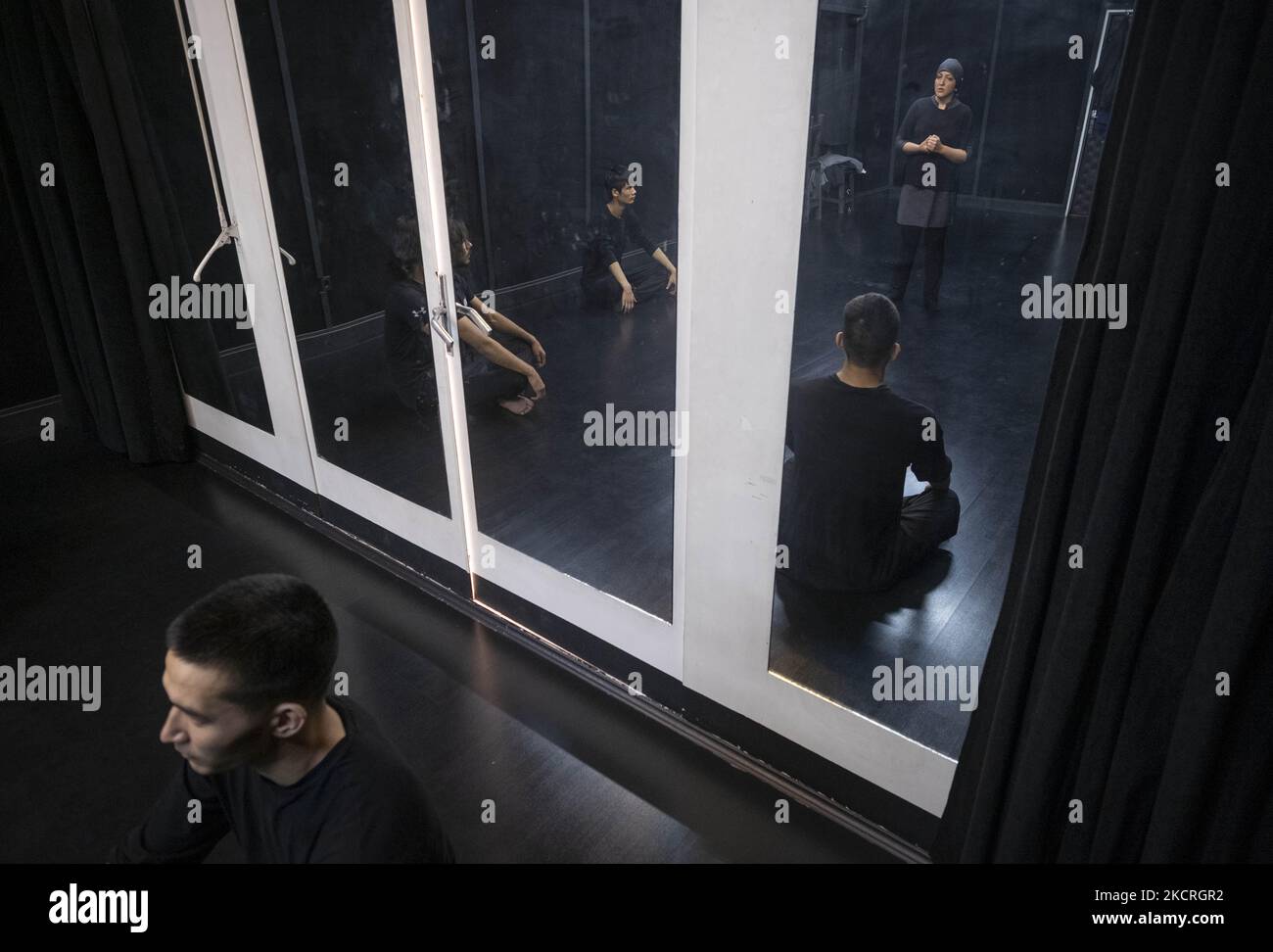 Iranian Director and Choreographer, Azar Amirkhansari (R), speaks with ...
