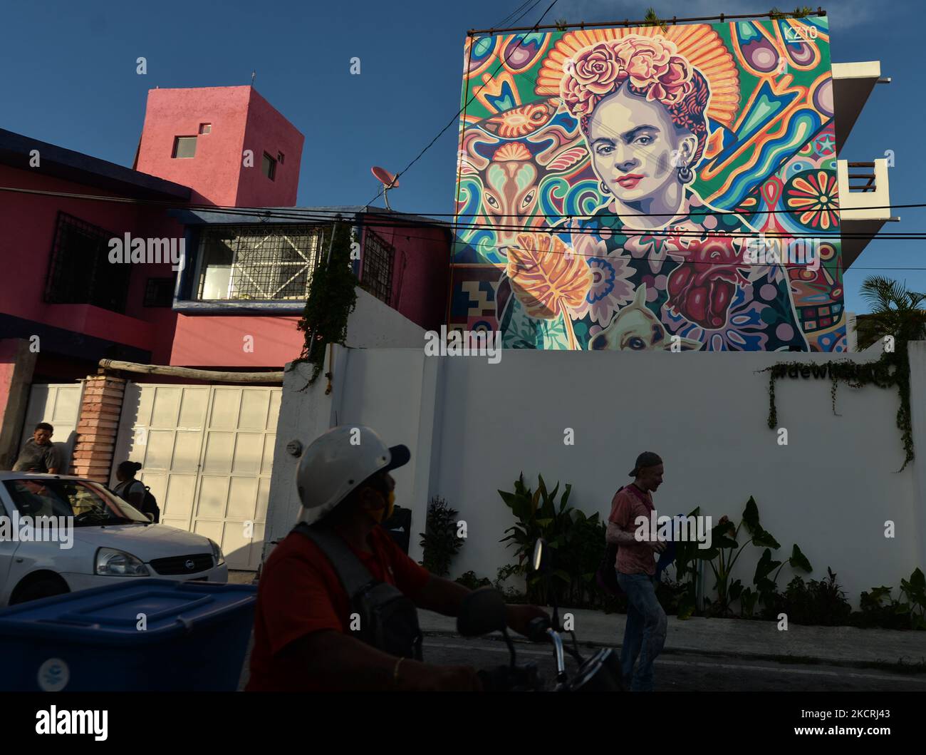 Mural dedicated to Frida Kahlo, a Mexican painter known for her many ...