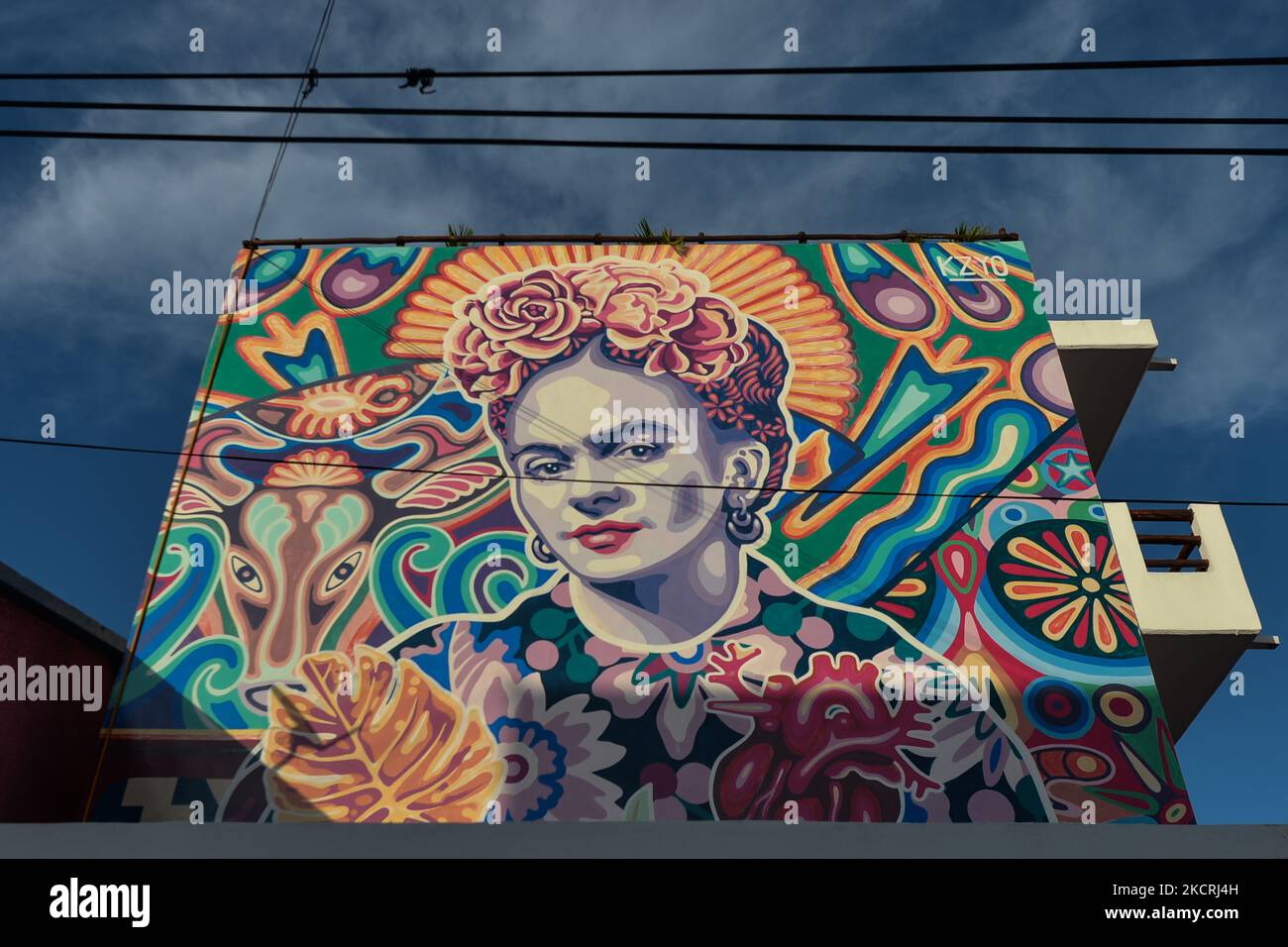 Mural dedicated to Frida Kahlo, a Mexican painter known for her many ...