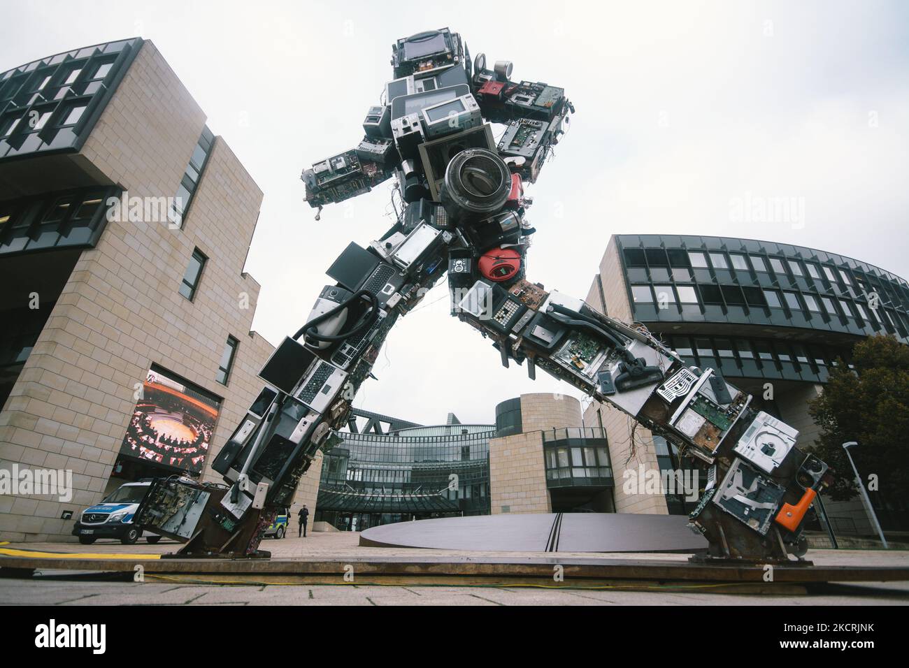 Artist HA schult presents his new art installation "Wertgigant ...