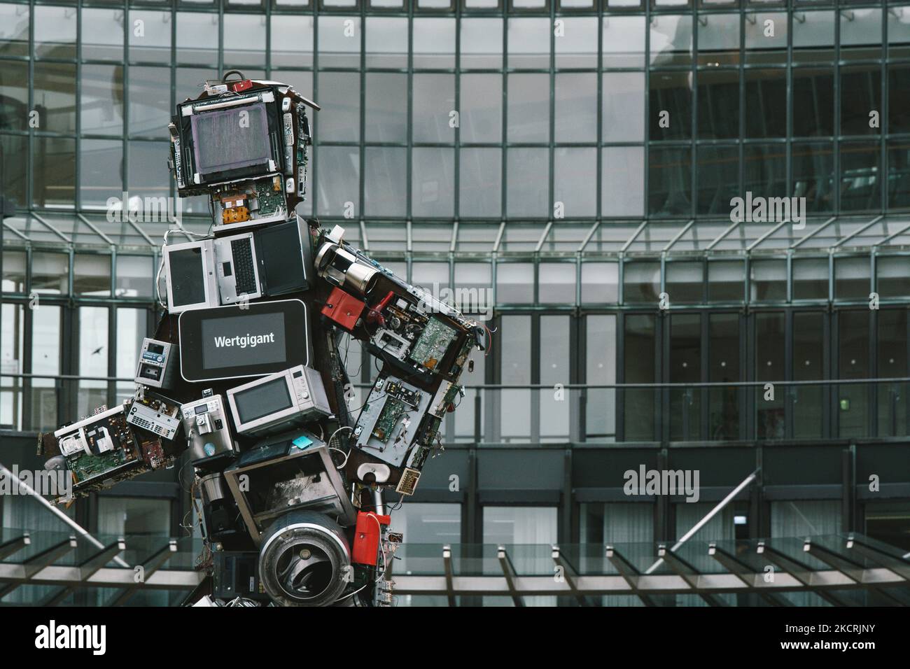 artist HA schult presents his new art installation "Wertgigant ...