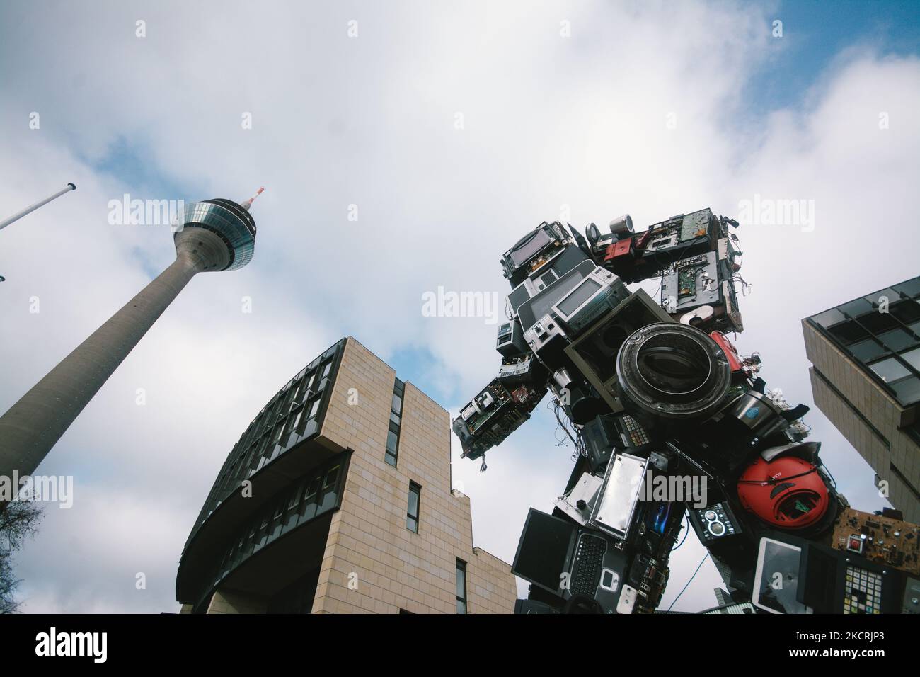 Artist HA schult presents his new art installation "Wertgigant ...