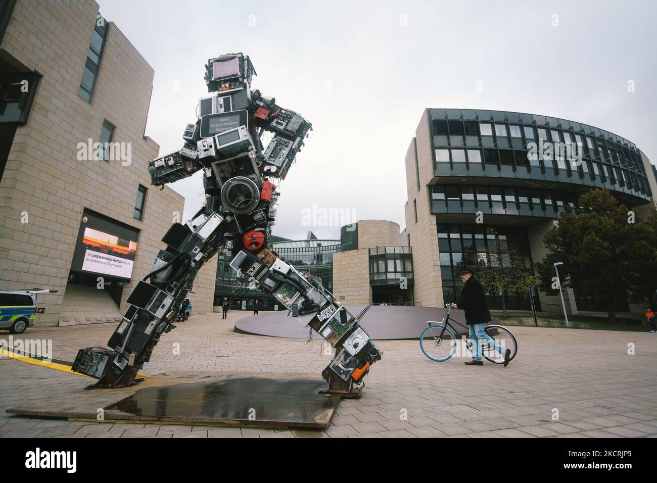 artist HA schult presents his new art installation "Wertgigant ...