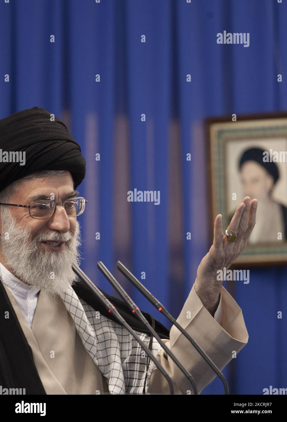 Iran's Supreme Leader Ayatollah Ali Khamenei gestures while attending ...