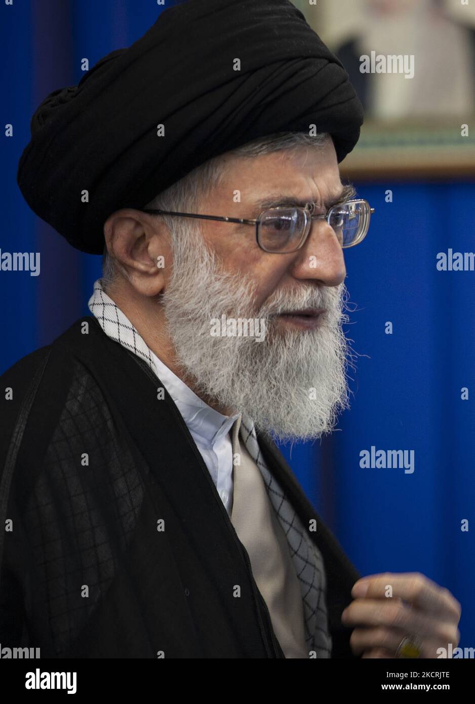 Iran's Supreme Leader Ayatollah Ali Khamenei gestures while speaking ...