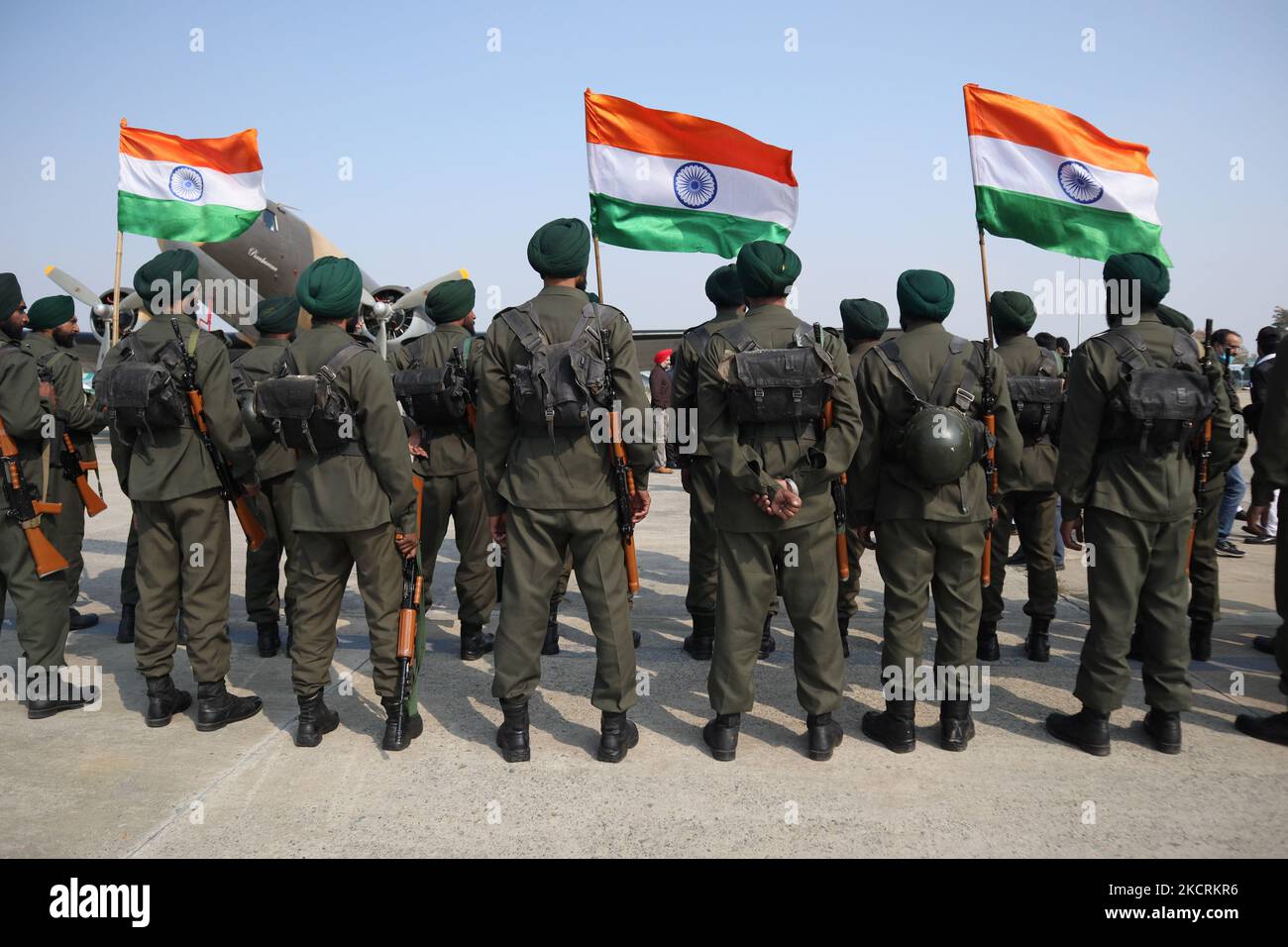 Indian paramilitary forces perform during a re-enactment of the Indian ...