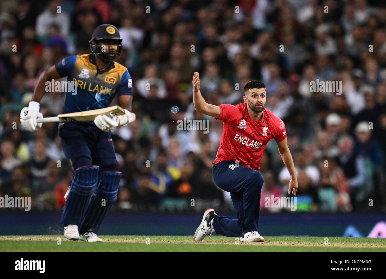 England's Mark Wood during the T20 World Cup match at the Sydney ...