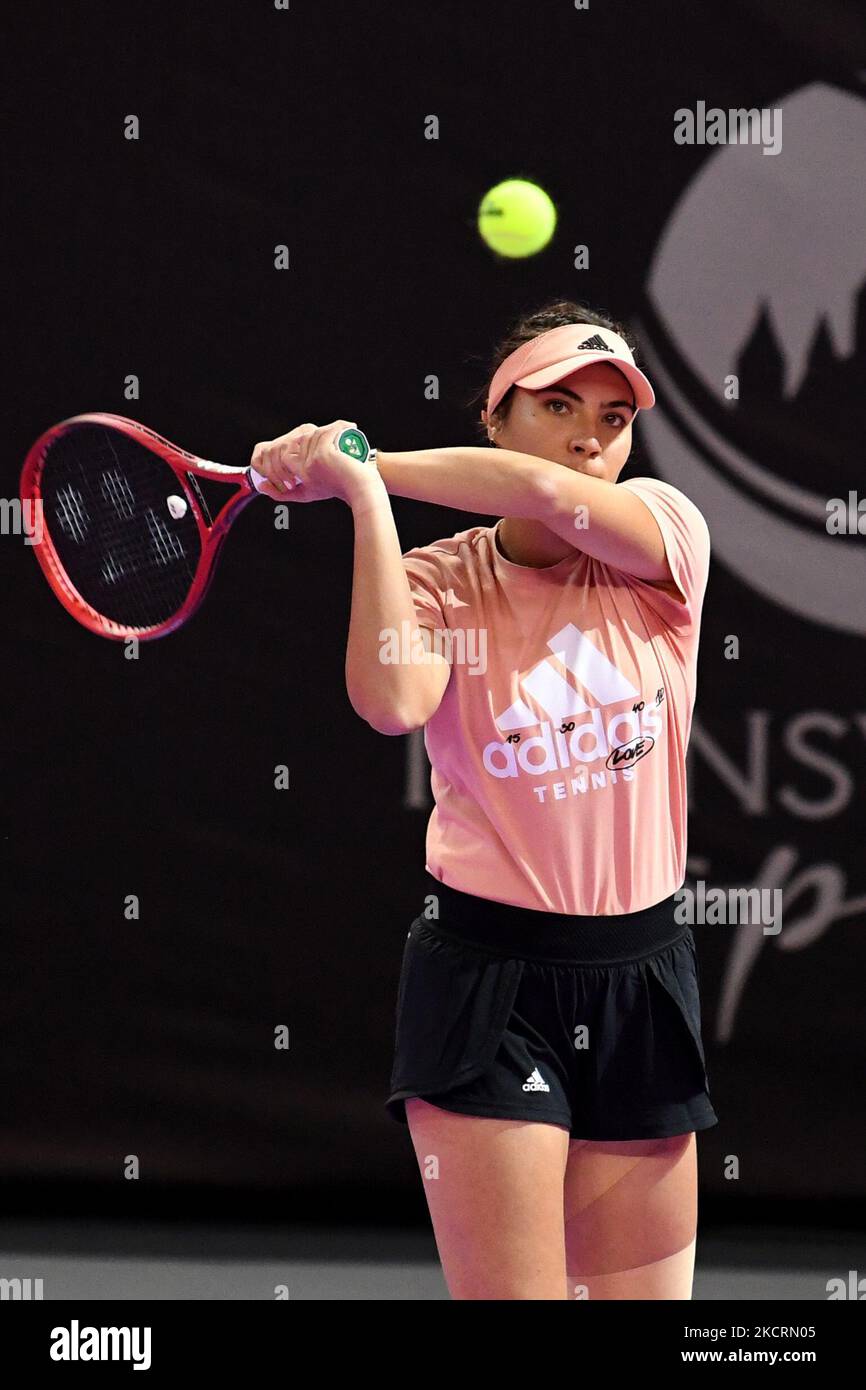 Portrait of Gabriela Ruse in action during her first training for the ...