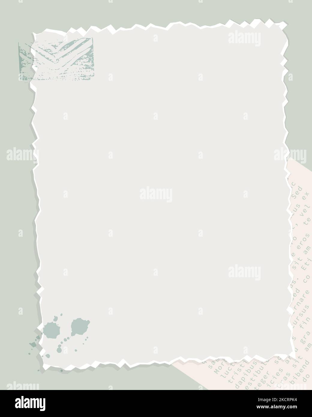 Vintage paper blank for notes reminders to do list, with stamp, spot ...