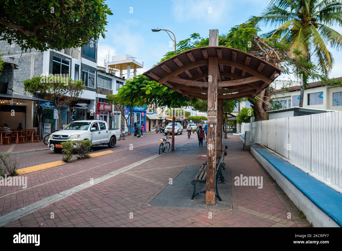 street view, Puerto Ayora, Santa Cruz, Galapagos, Ecuador Stock Photo ...