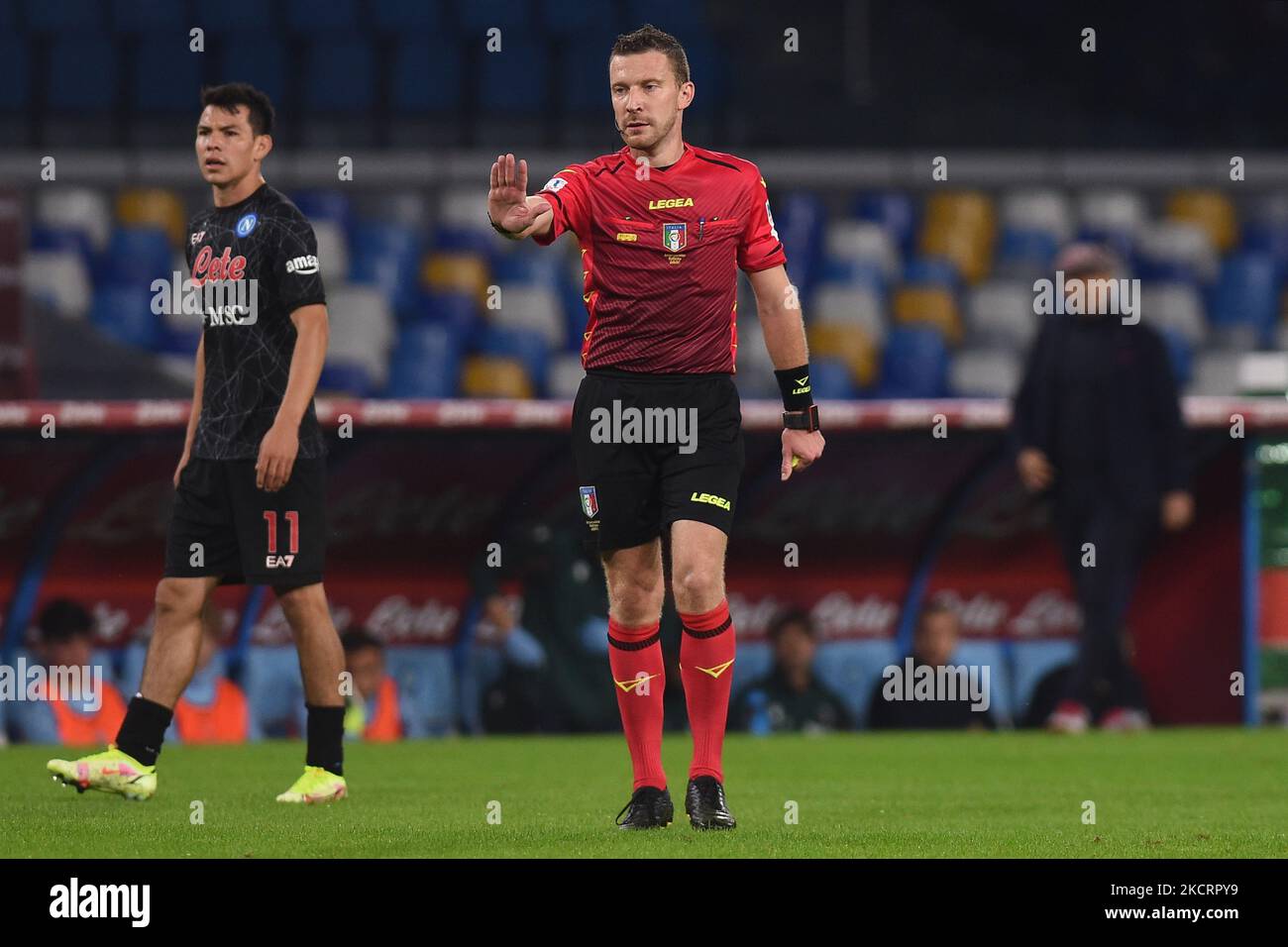 Referee Marco Serra during the Serie A match between SSC Napoli and ...