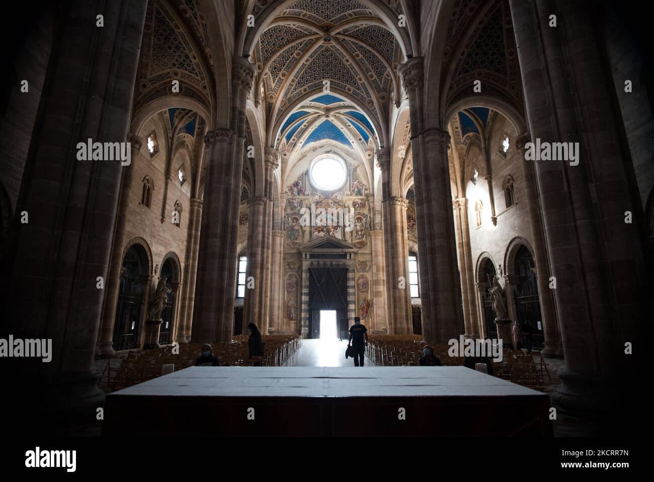 The Charterhouse of Pavia, the interior of the church, in Pavia, 28 ...