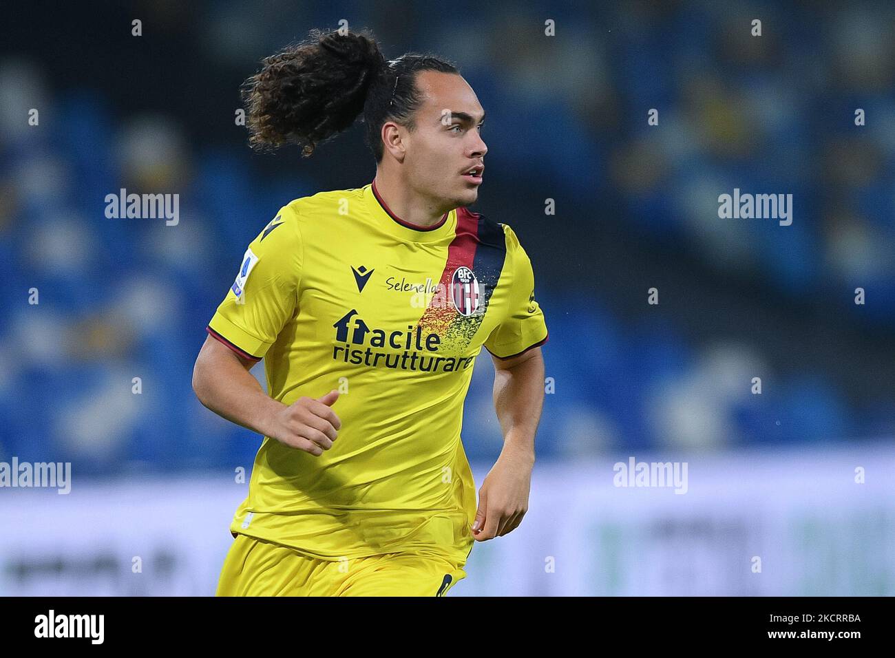 Arthur Theate of Bologna FC looks on during the Serie A match between ...