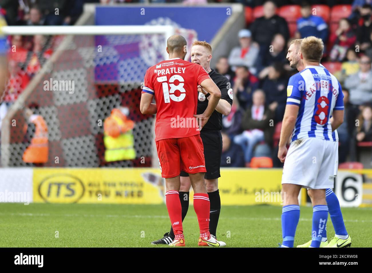 Darren Pratley of Leyton Orient in discussion with the referee Alan ...