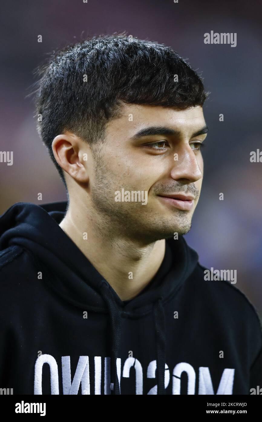 16 Pedro "Pedri" Gonzalez of FC Barcelona during the La Liga Santader match between FC Barcelona ...