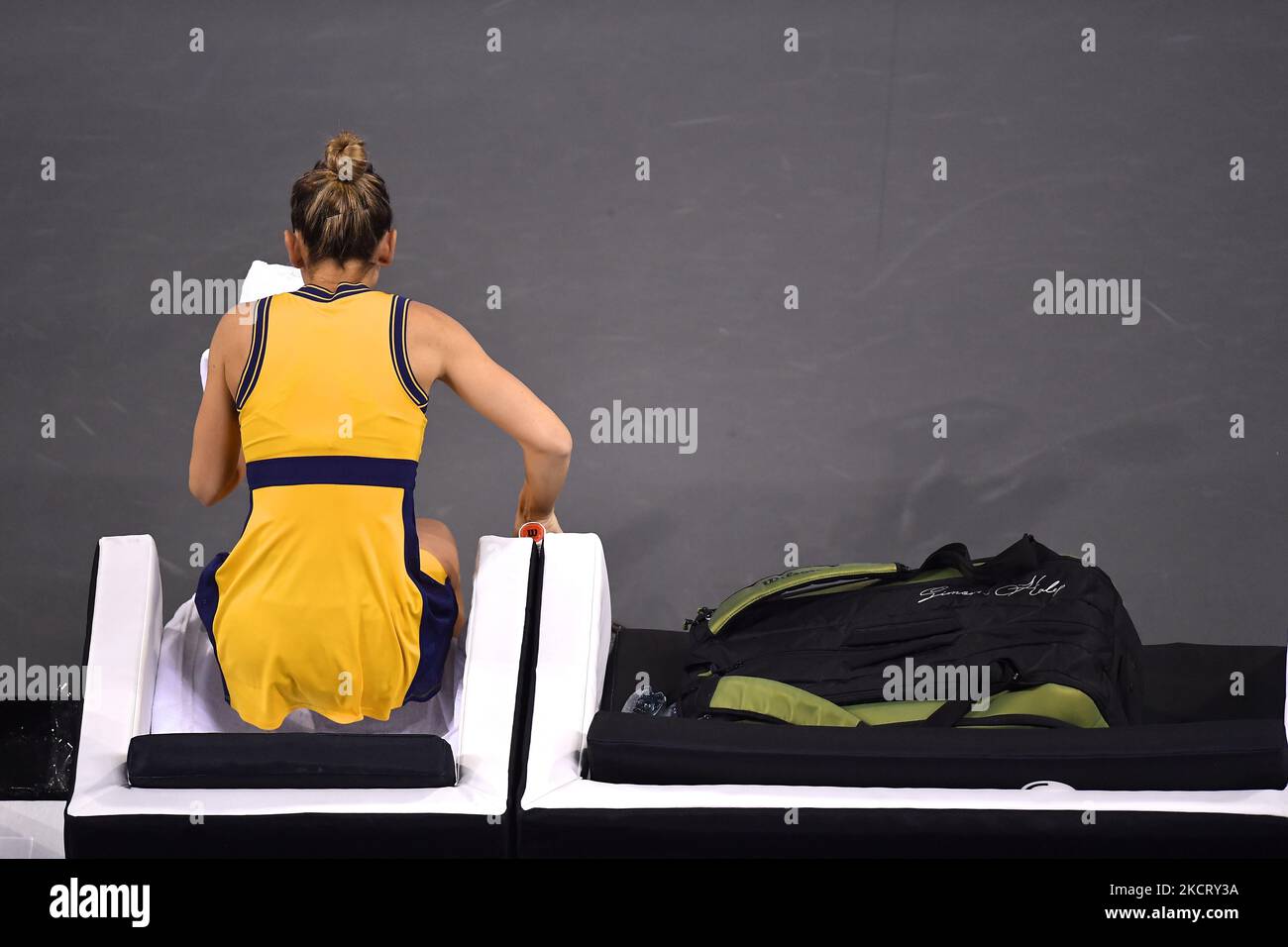 Simona Halep of Romania in action during the Transylvania Open ...