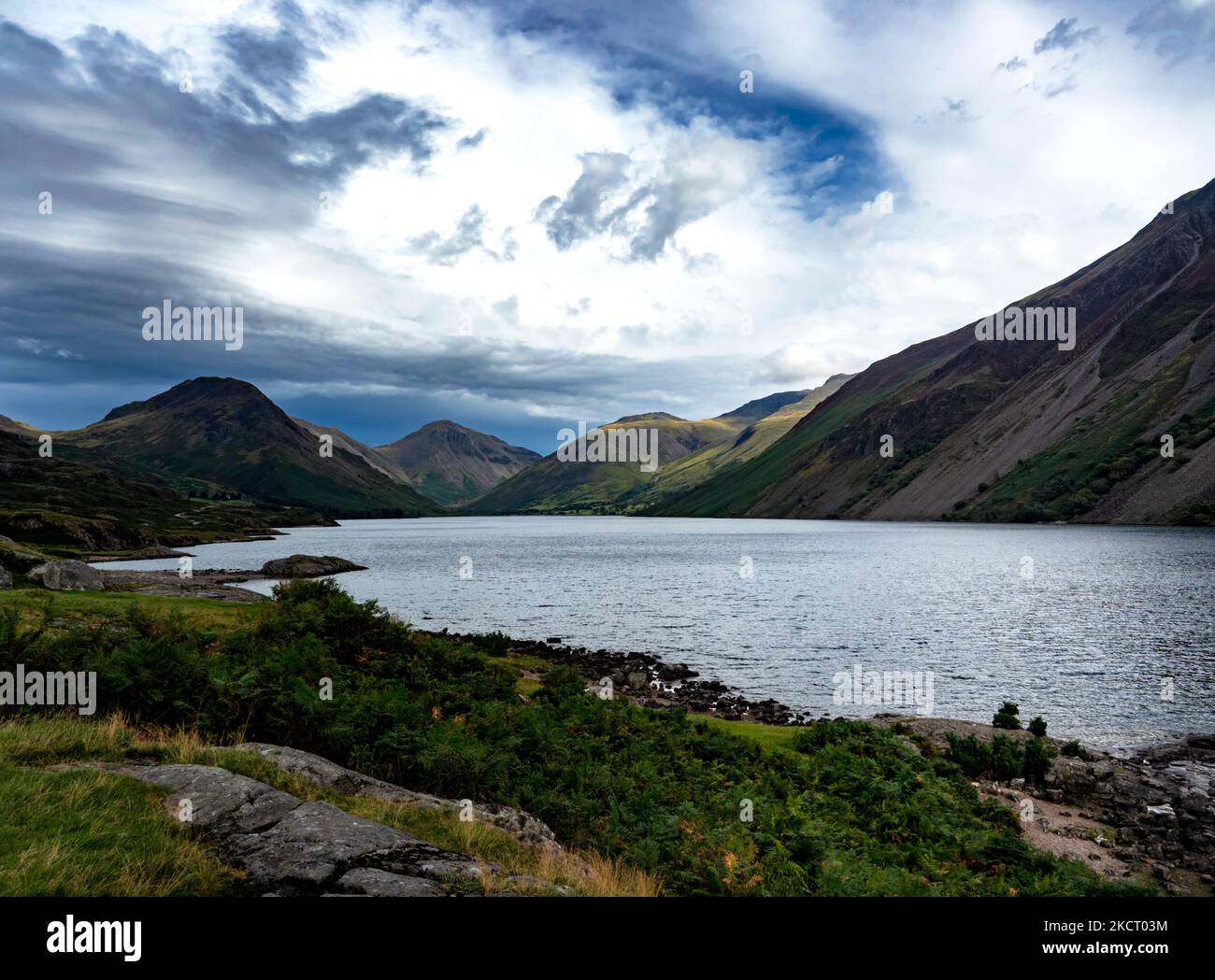 The view towards Wast Head and England's highest mountain, Scarfell ...