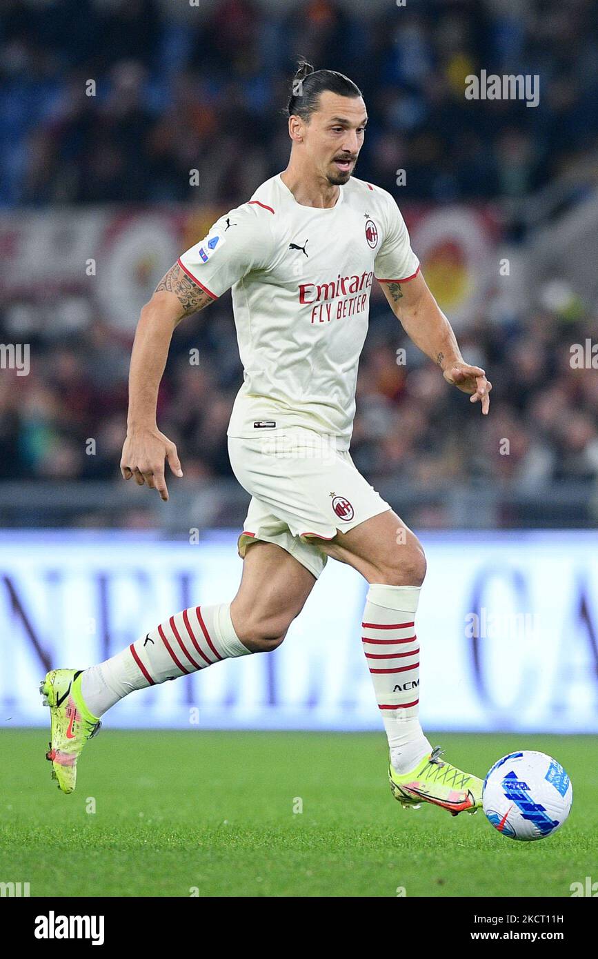 Zlatan Ibrahimovic of AC Milan during the Serie A match between AS Roma ...