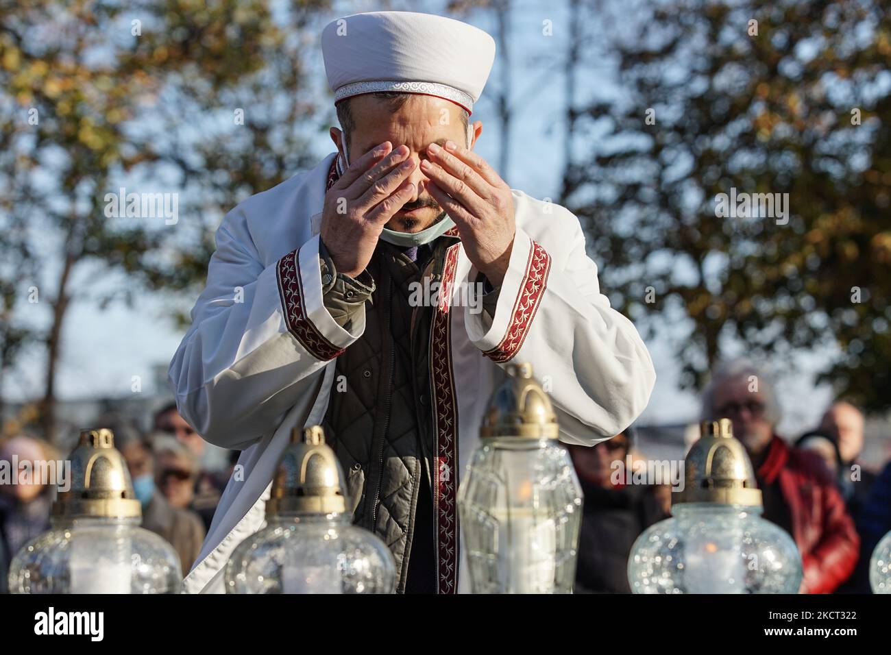 Imam Ismail Caylak during the interfaith ceremony commemorating the ...