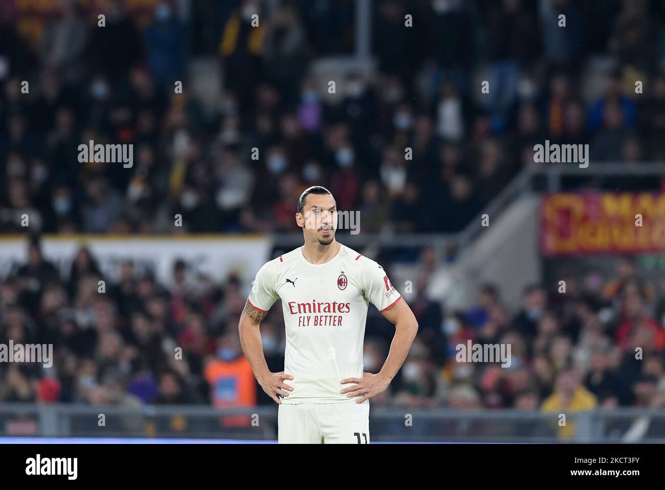 Zlatan Ibrahimovic of AC Milan looks on during the Serie A match ...