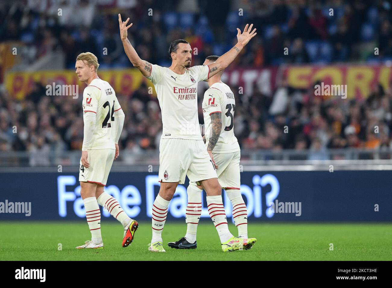 Zlatan Ibrahimovic of AC Milan celebrates after scoring first goal ...