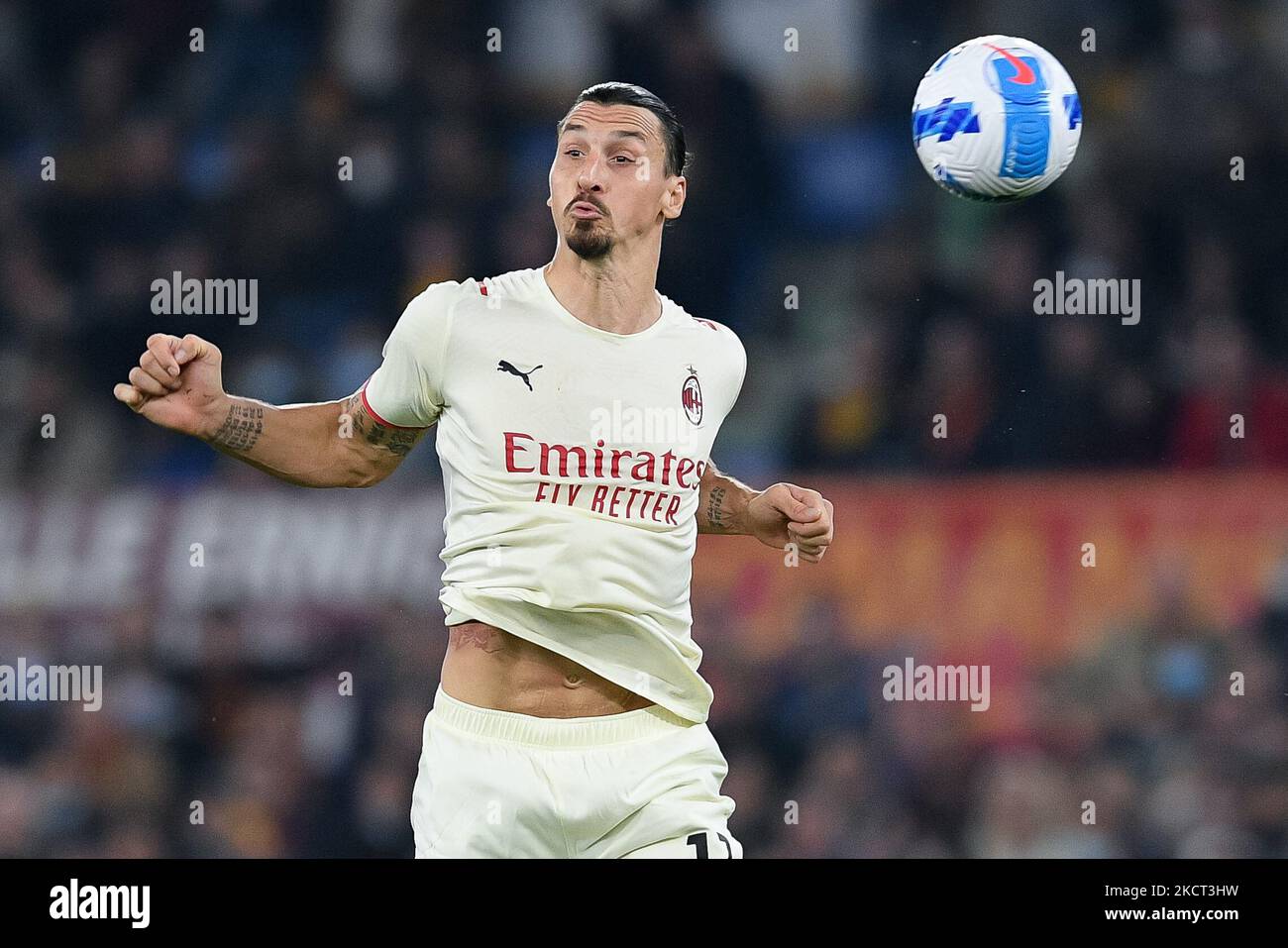 Zlatan Ibrahimovic of AC Milan during the Serie A match between AS Roma ...