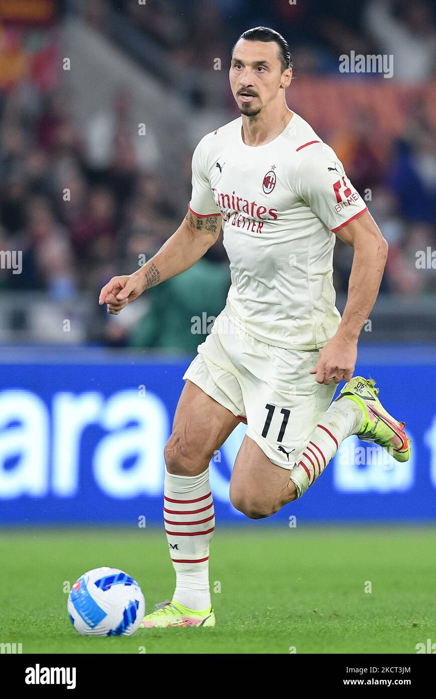 Zlatan Ibrahimovic of AC Milan during the Serie A match between AS Roma ...