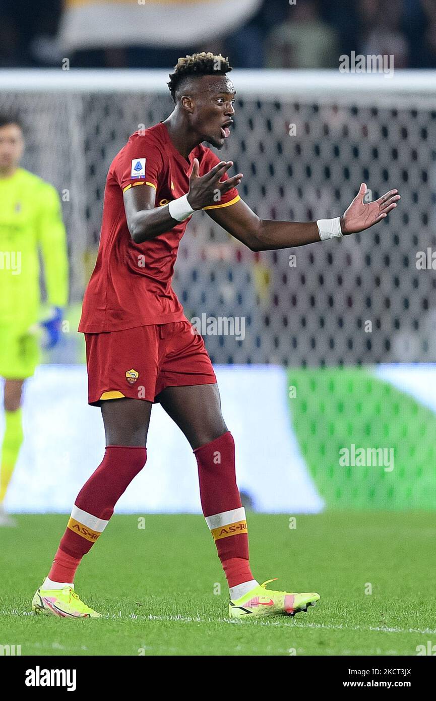 Tammy Abraham of AS Roma reacts during the Serie A match between AS ...