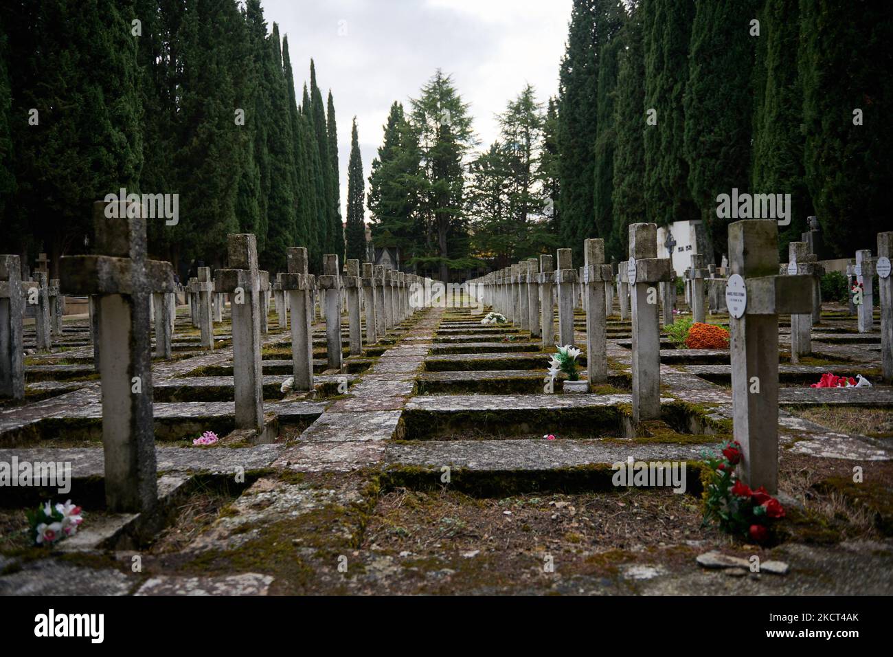 Pamplona's graveyard, in Pamplona, Spain, on November 1, 2021 during ...