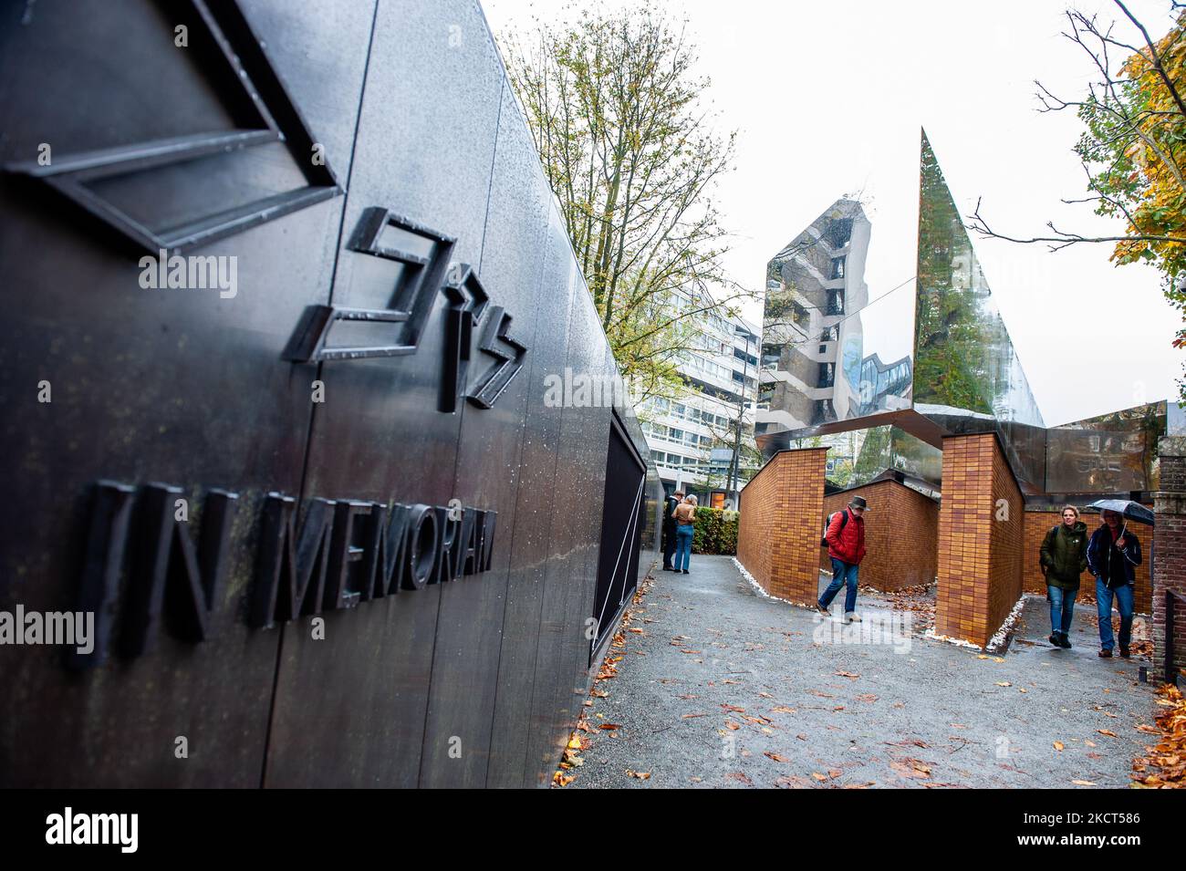 At the entrance of The National Holocaust Names Memorial, there are ...