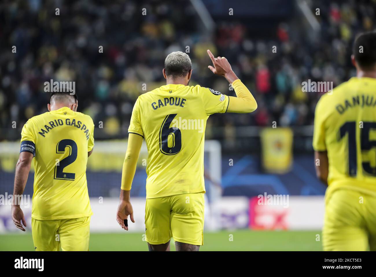 Villarreal's Etienne Capoue celebrate after scoring the 1-0 goal during ...