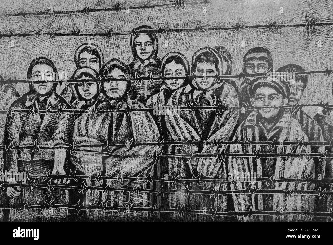 Etching at the Holocaust Memorial in Toronto, Canada depicting the ...