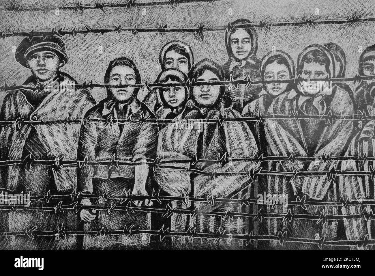 Etching at the Holocaust Memorial in Toronto, Canada depicting the ...