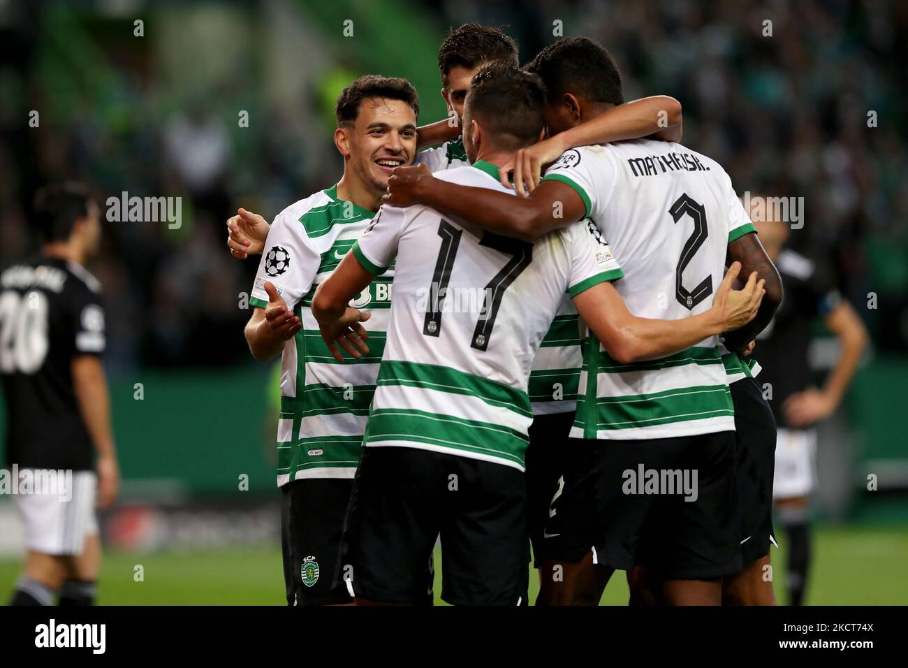 Pablo Sarabia of Sporting CP (17) celebrates with teammates after ...