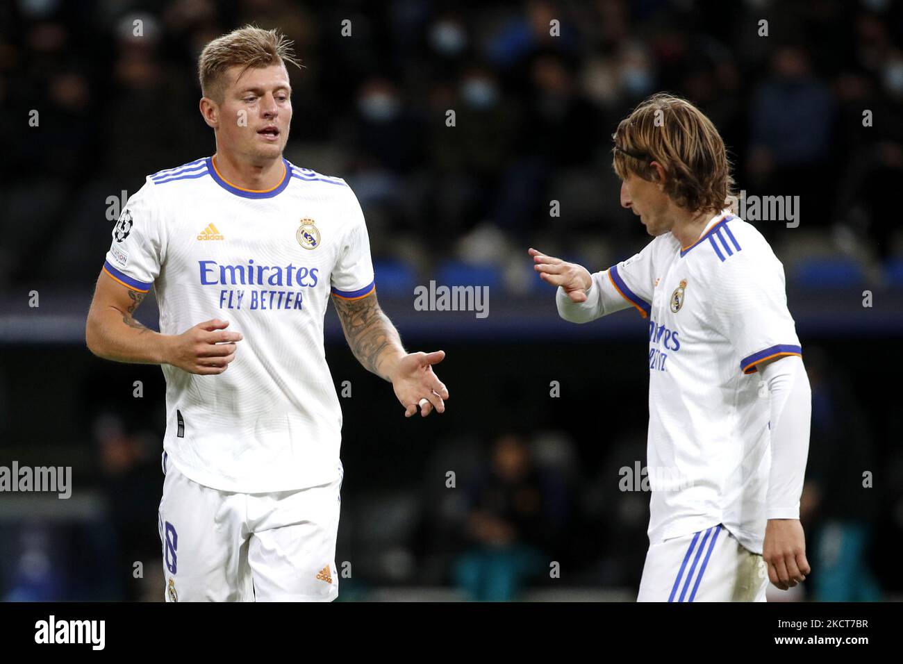 Toni Kroos and Luka Modric of Real Madrid during the UEFA Champions ...