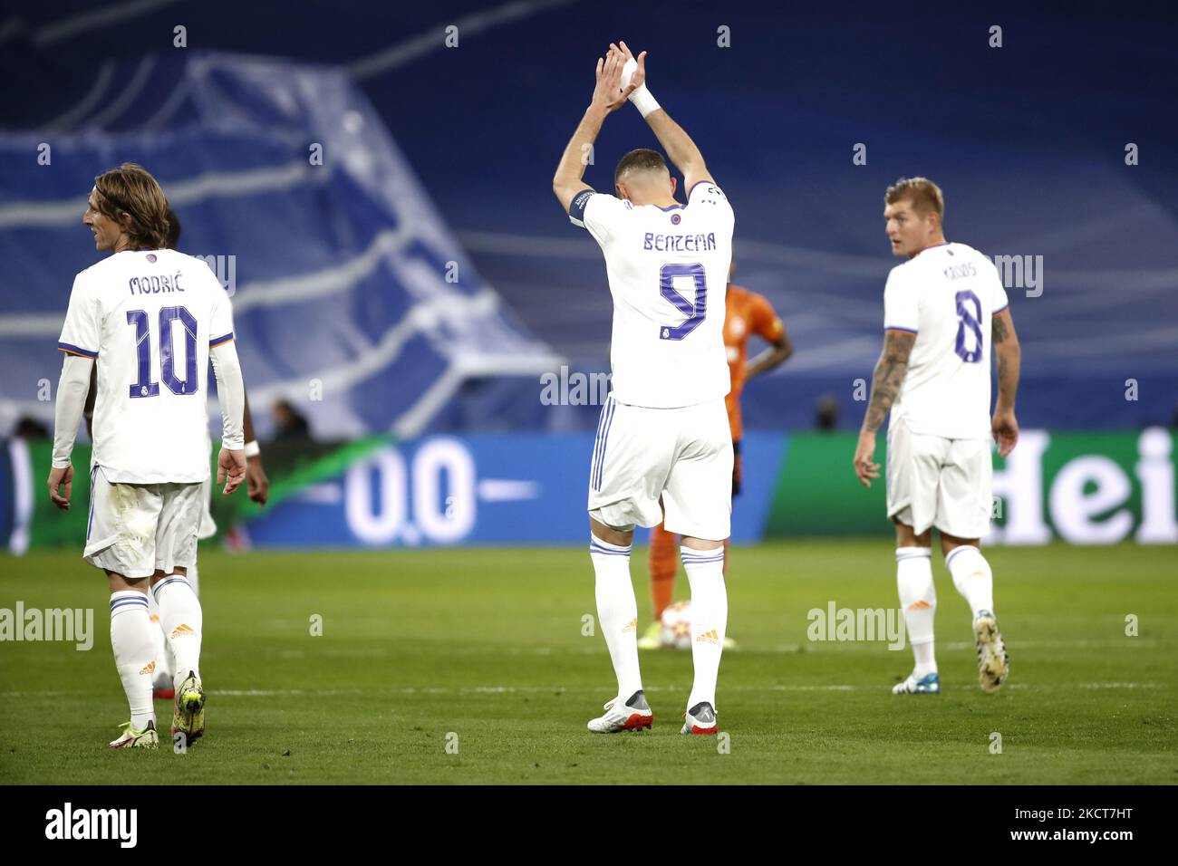 Karim Benzema of Real Madrid celebrate a goal during the UEFA Champions ...