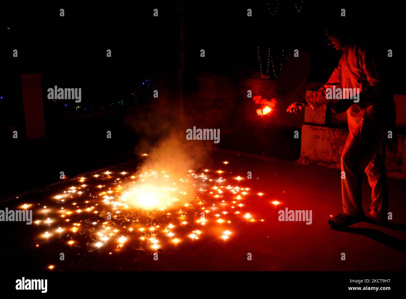 Indian people light firecrackers during Diwali Festival celebrations in ...