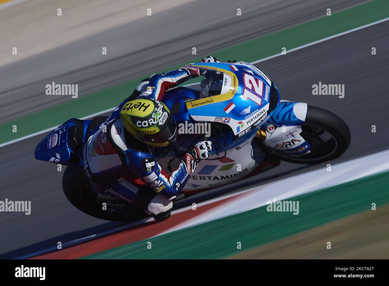 Thomas Luthi (12) of Switzerland and Pertamina Mandalika SAG Team Kalex ...