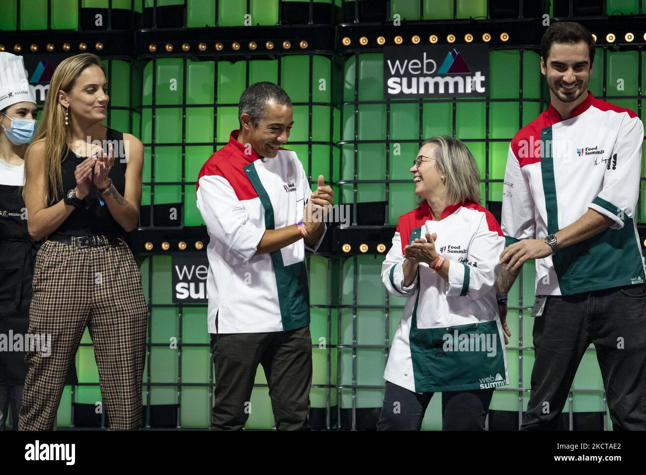 Portuguese Chefs Ricardo Costa(R) ,Nuno Bergonse(MR),Justa Nobre(ML ...