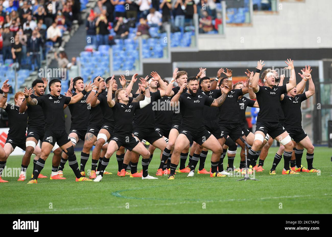 The All Blacks perform the Haka during the Autumn Nations Series 2021 ...