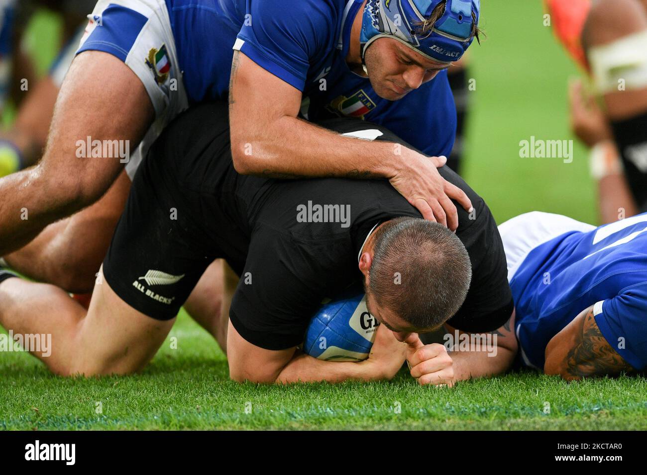 George Bridge of New Zealand All Blacks scores a try during the Autumn ...
