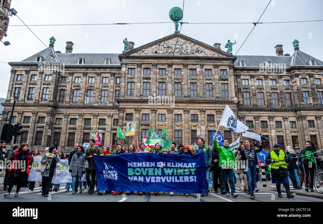 The principal banner from the massive Climate march organized in ...
