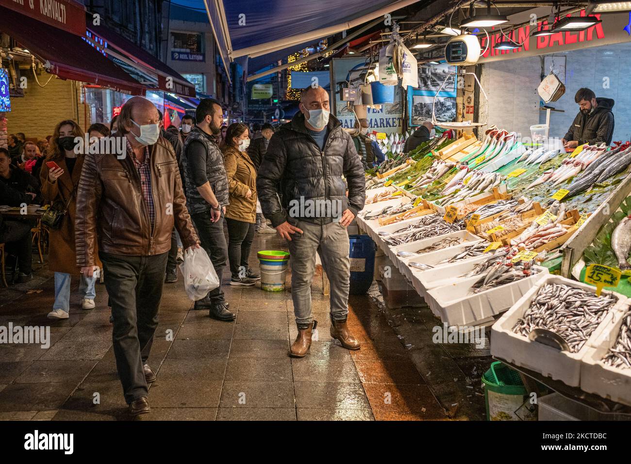 The night of 6 November 2021, Turkish citizens wearing face masks in ...