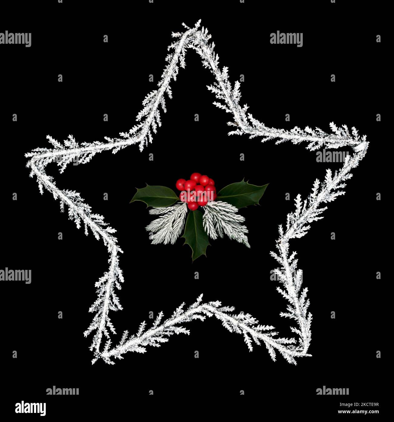 Christmas Star of Bethlehem glitter symbol decoration on black with ...