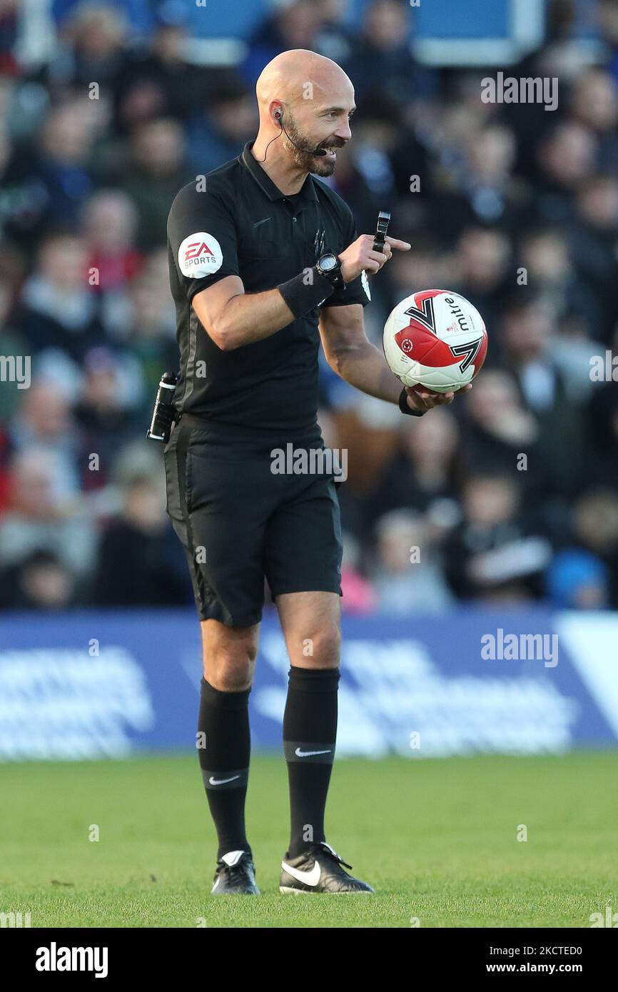 Referee Darren Drysdale during the FA Cup match between Hartlepool ...