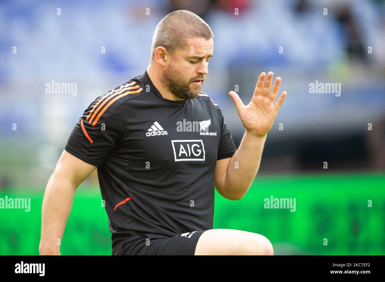 Dane Coles during warm up before the 2021 Rugby Autumn Nations Series ...
