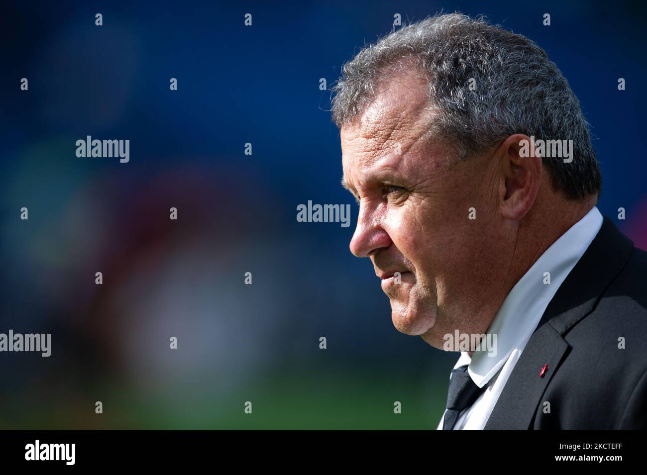 All Blacks/New Zealand Coach Ian Foster looks on during warm up before ...