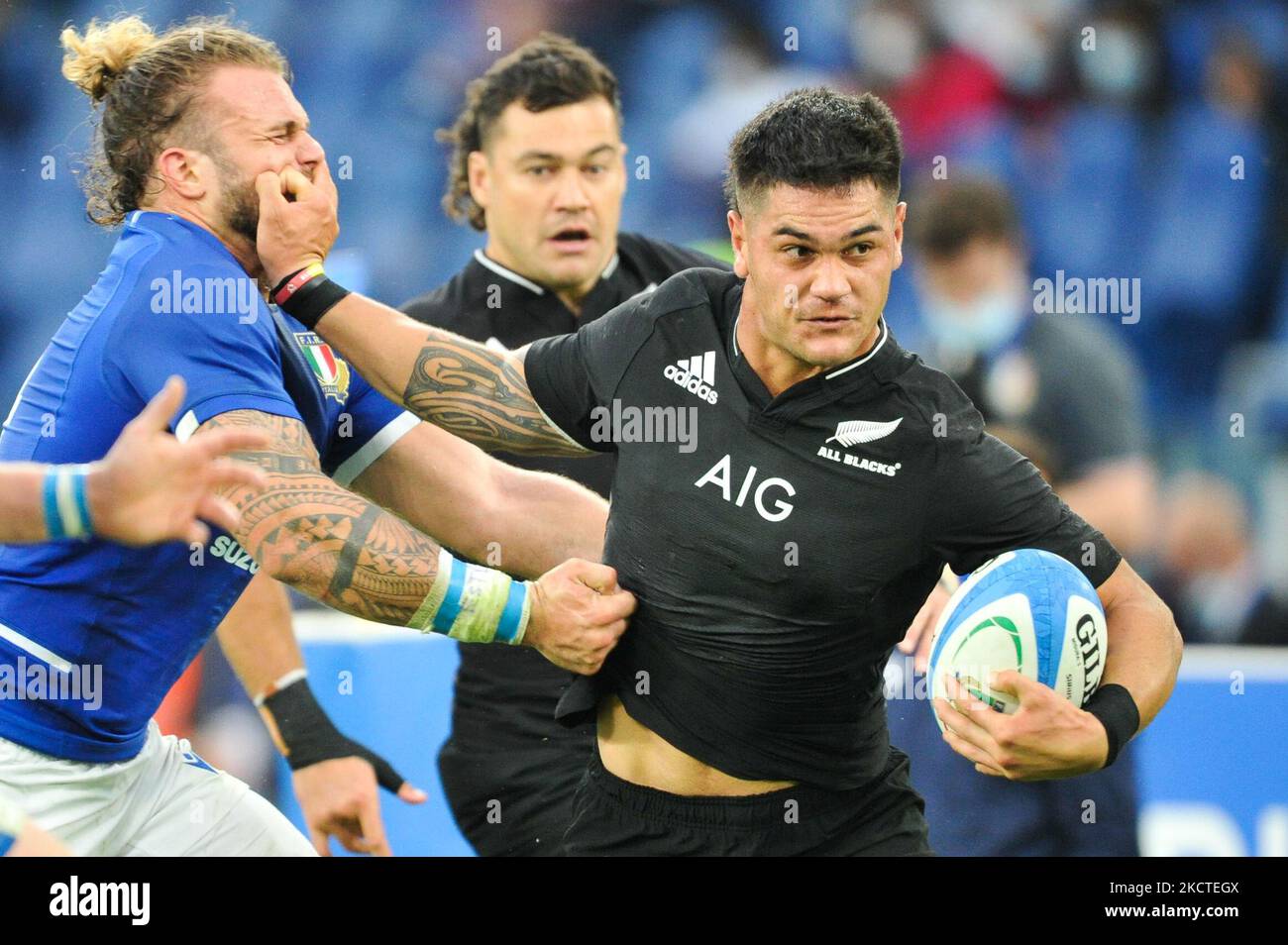 Quinn Tupaea in action during the 2021 Rugby Autumn Nations Series ...