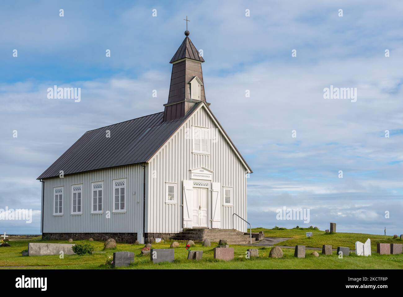 Strandarkirkja in Selvogur on southern Iceland is a famous church often ...